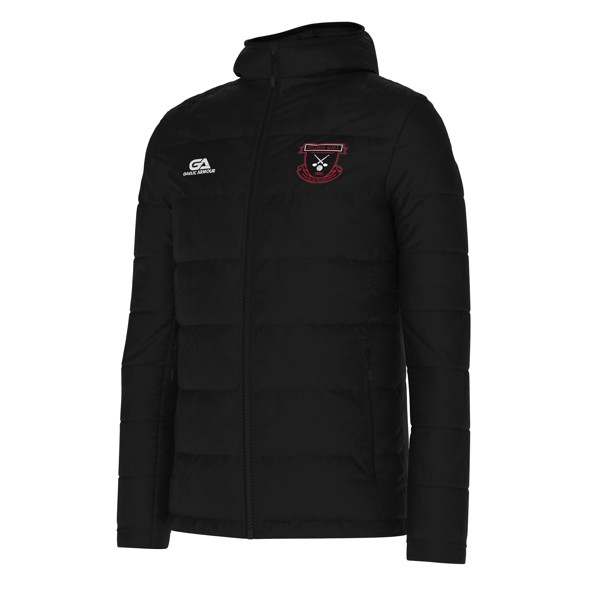 Moneygall GAA Hooded Padded Black Jacket – Gaelic Armour