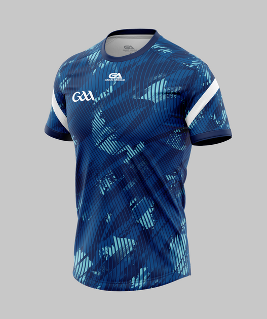 Kids GAA Training Jersey 2202 Navy Cyan – Gaelic Armour