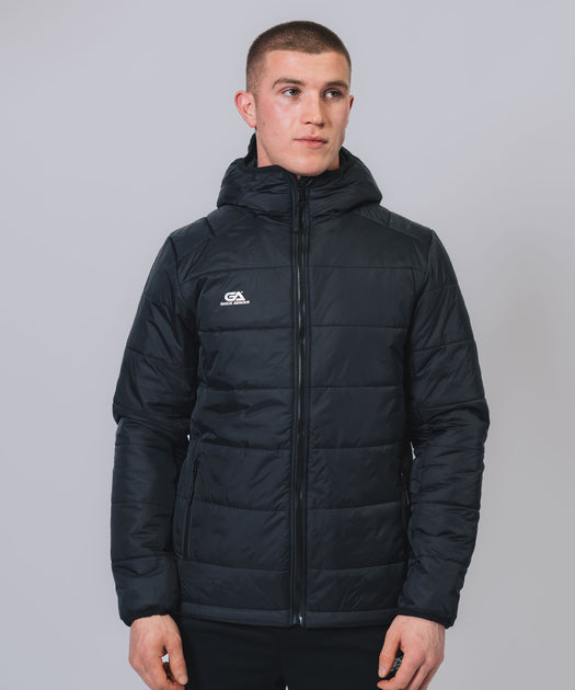 Hooded Padded Black Jacket – Gaelic Armour