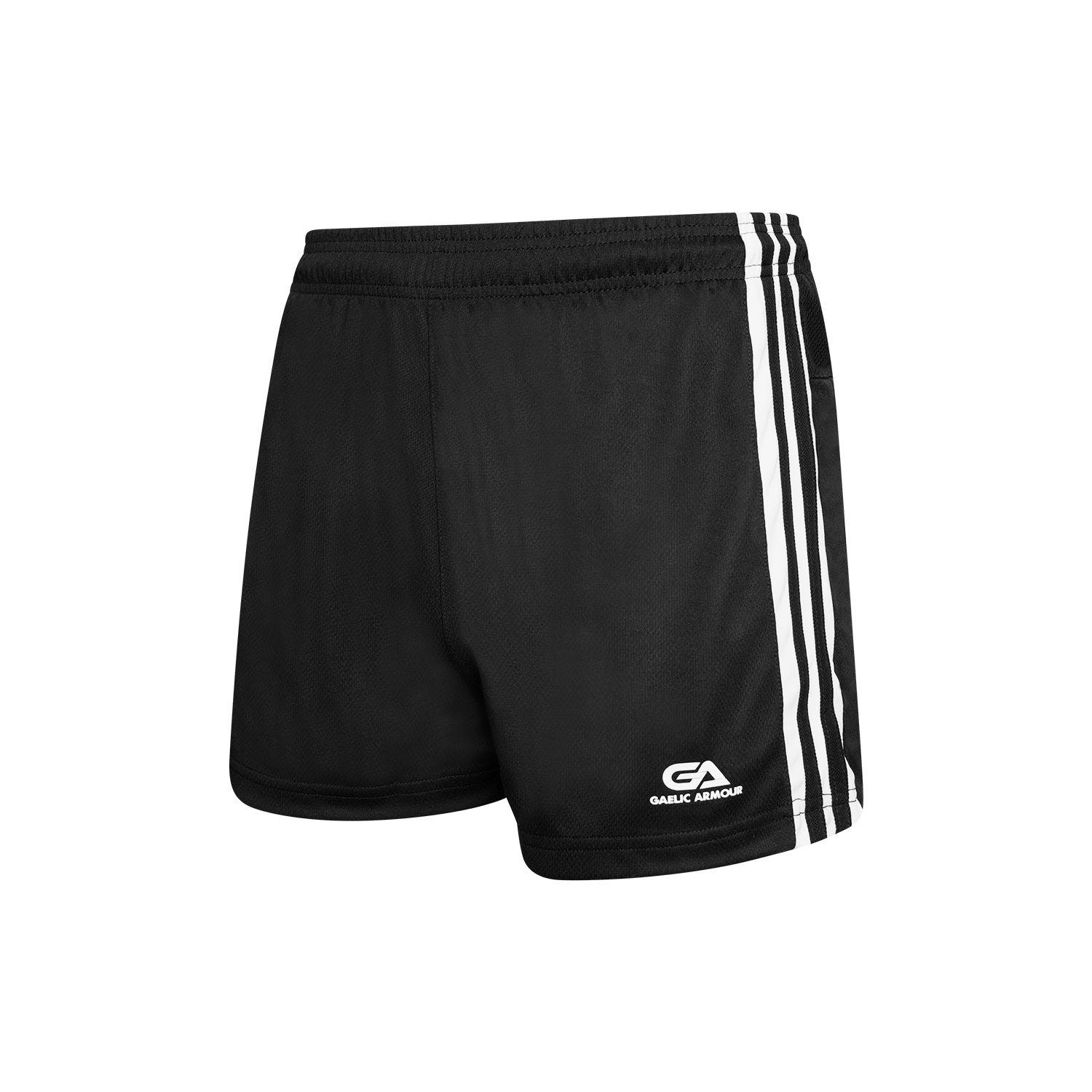 Kids GAA Official Match Shorts Black White – Gaelic Armour